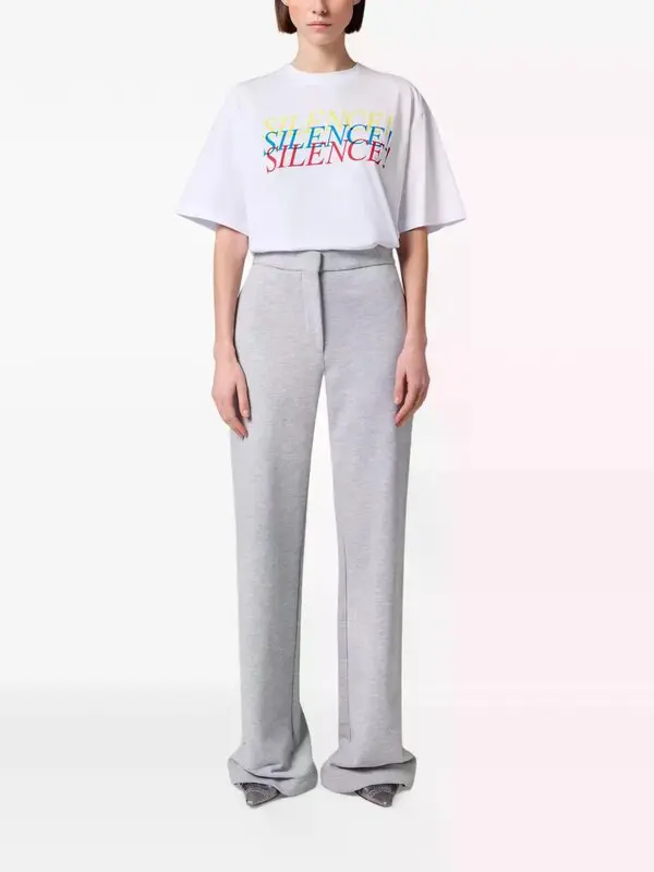 MSGM Embroidered Logo Wide-leg Track Pants