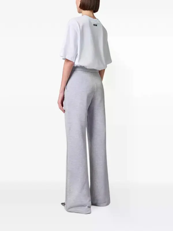 MSGM Embroidered Logo Wide-leg Track Pants