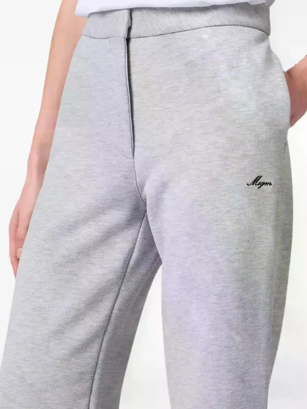 MSGM Embroidered Logo Wide-leg Track Pants