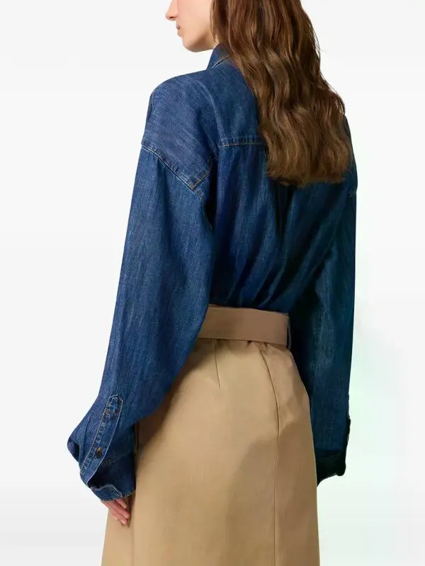 MSGM Pleated Bow Detail Shirt