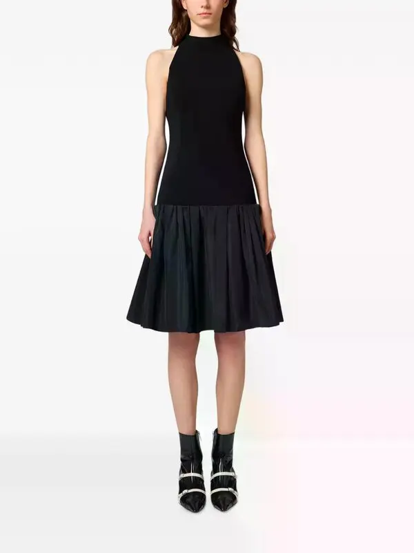 MSGM Halterneck Pleated Midi Dress