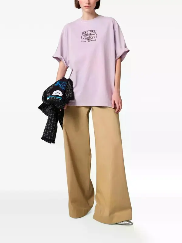 MSGM Embroidered Logo Oversized-fit T-shirt