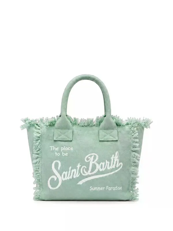 MC2 SAINT BARTH Fringed Logo-print Tote Bag - Green