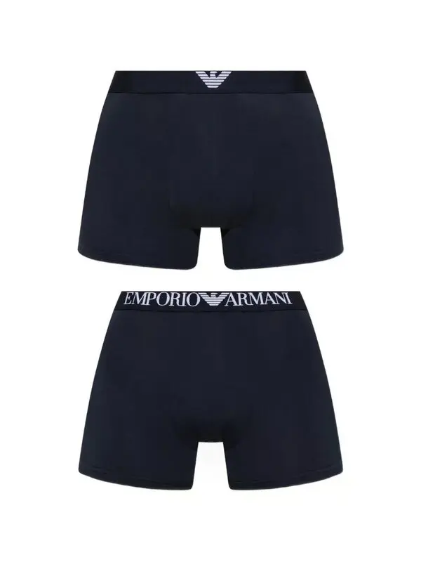 Emporio Armani Logo-waistband Boxer Briefs - Blue