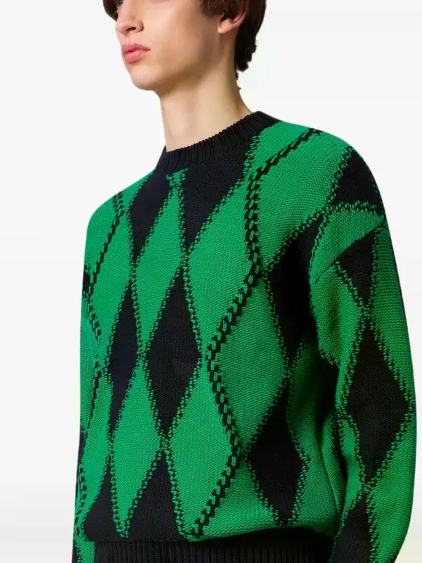MSGM Argyle Knit Sweater