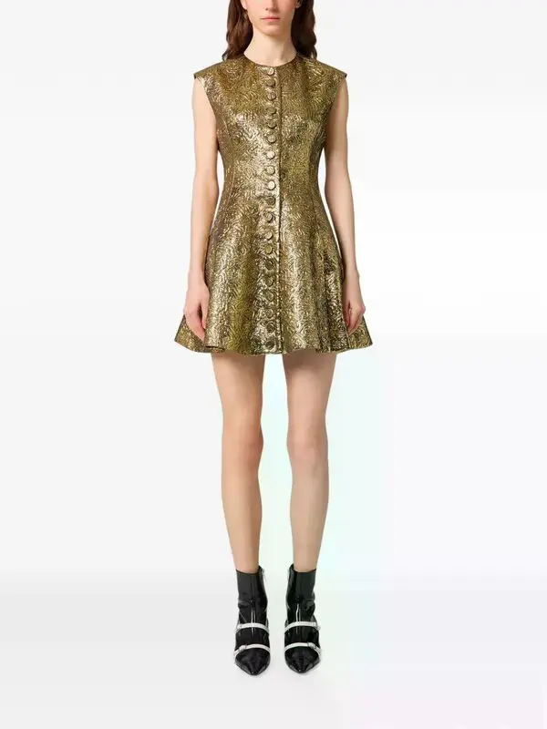 MSGM Button-down Textured-finish Mini Dress