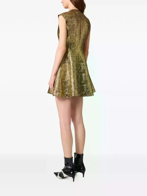 MSGM Button-down Textured-finish Mini Dress