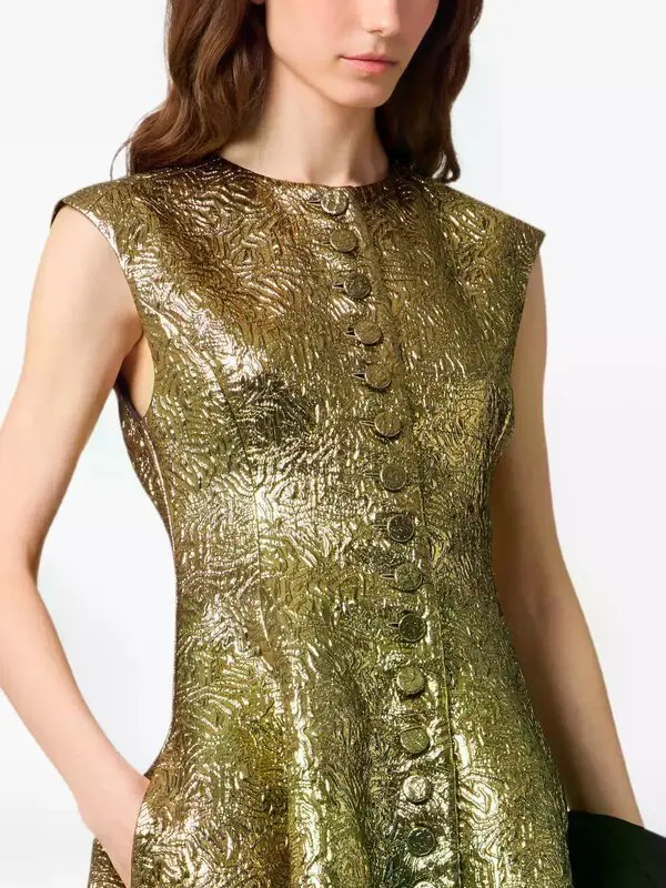MSGM Button-down Textured-finish Mini Dress