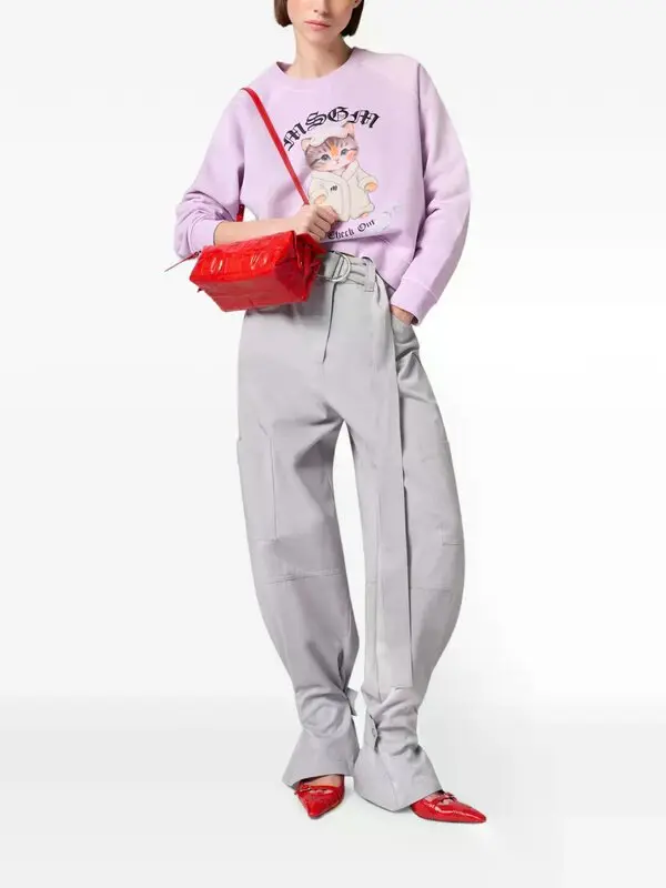 MSGM Cat-print Raglan-sleeve Sweater