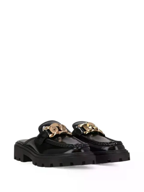 TOD'S Chain-link Leather Mules