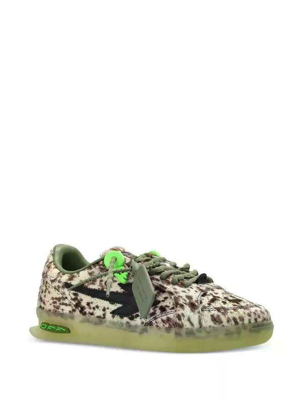 Off-White Animal Print Calf Hair Lace-up Sneakers