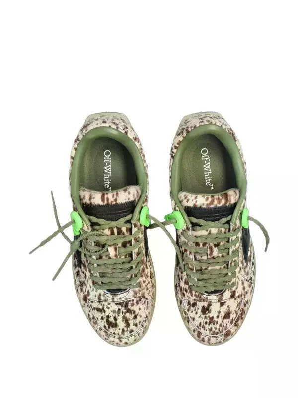 Off-White Animal Print Calf Hair Lace-up Sneakers