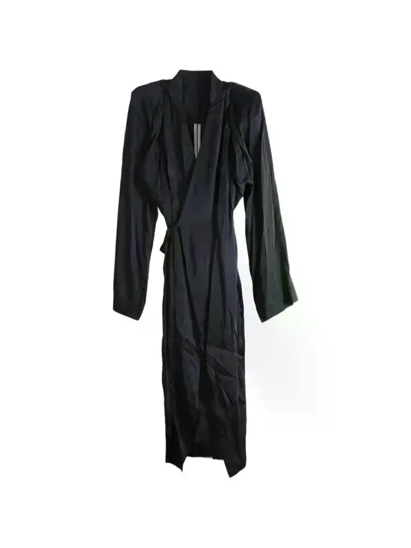 Rick Owens Wrap-style Padded-shoulder Coat - Black