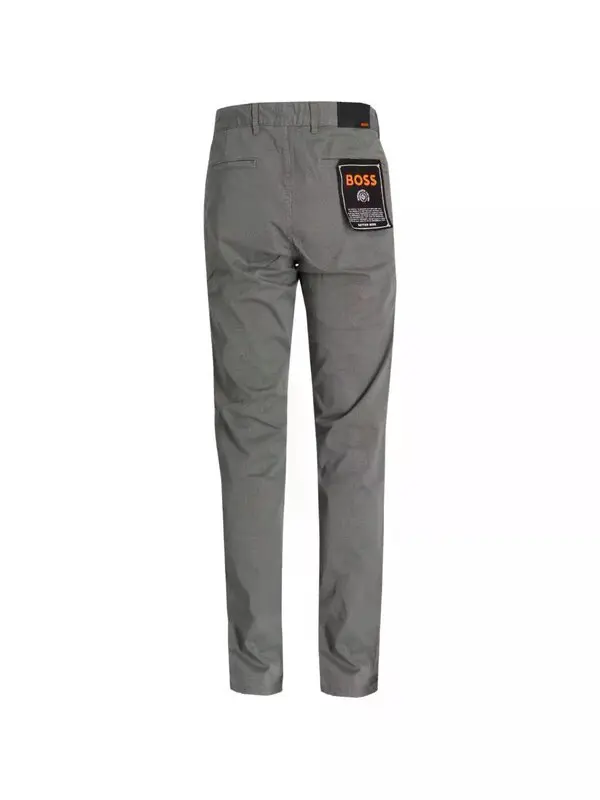 BOSS Logo-patch Chino Trousers - Grey