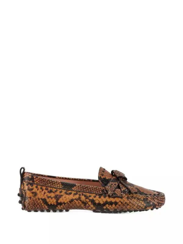 TOD'S Animal-print Loafers - Brown