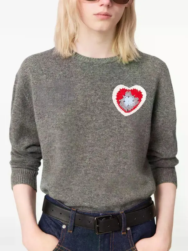 Stella McCartney Crochet Heart Wool Sweater