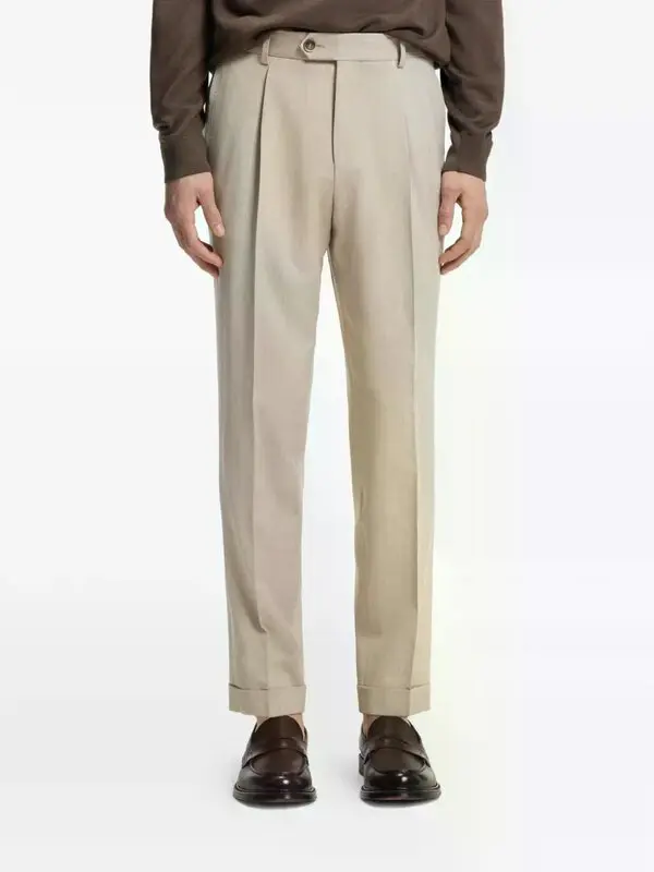 BOSS Pleated Turn-up Tailored Trousers