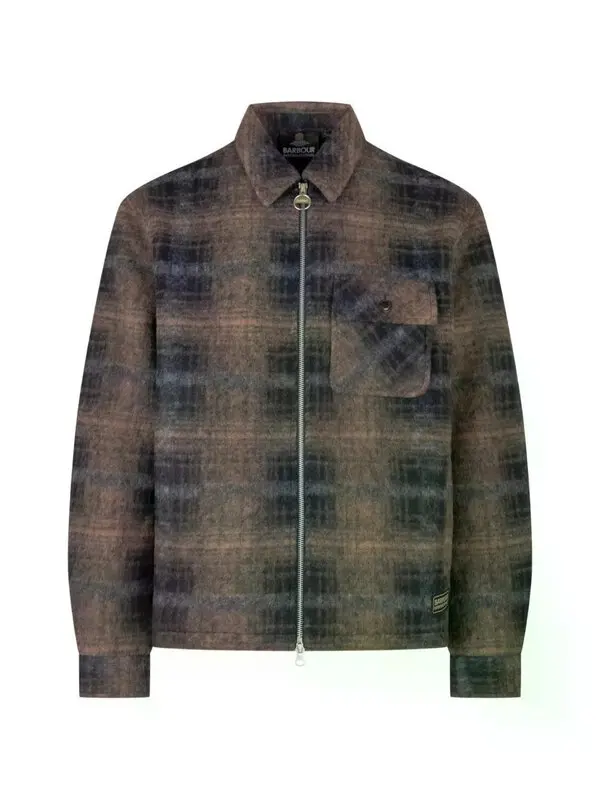 BARBOUR INTERNATIONAL Oswald Checked Fleece Overshirt - Brown