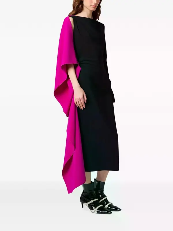 MSGM Asymmetric Draped Midi Dress