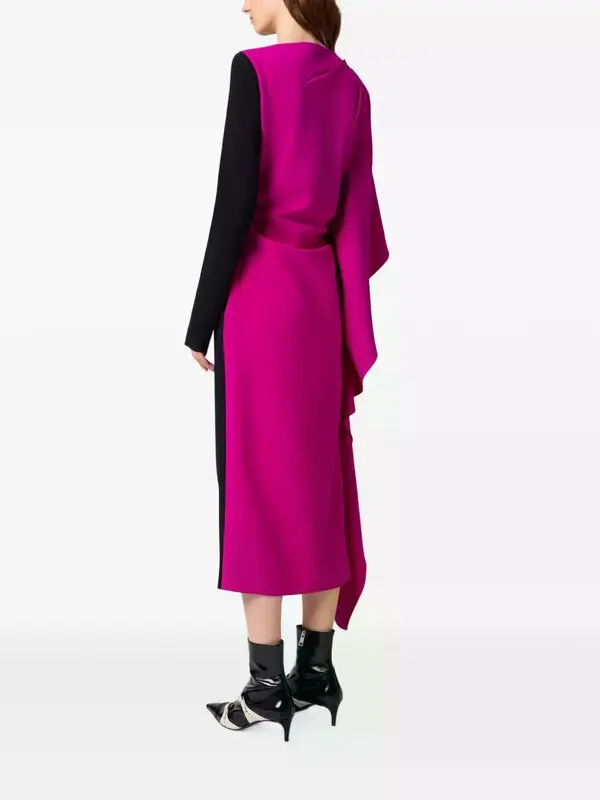 MSGM Asymmetric Draped Midi Dress