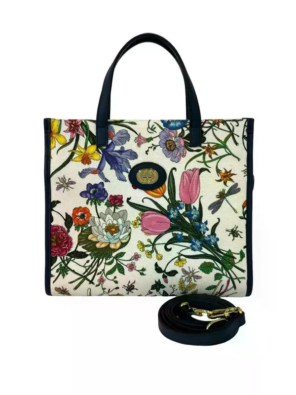 Gucci 2016-2026 Medium Canvas Flora Satchel