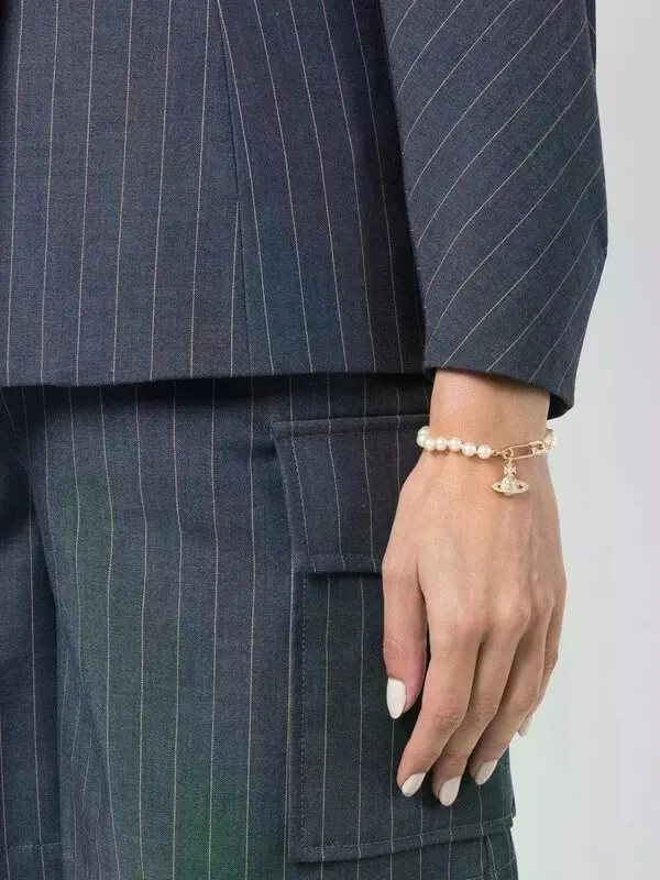 VIVIENNE WESTWOOD Pearl Safety-pin Orb Bracelet