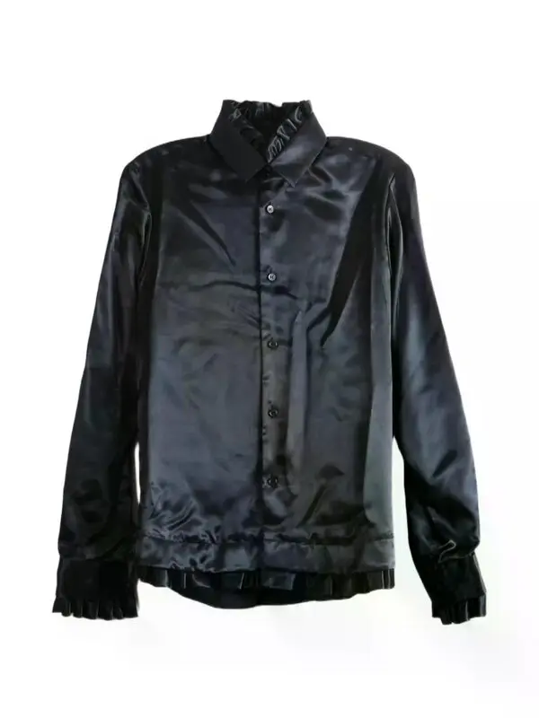Noir Kei Ninomiya Ruffled-trim Satin Shirt