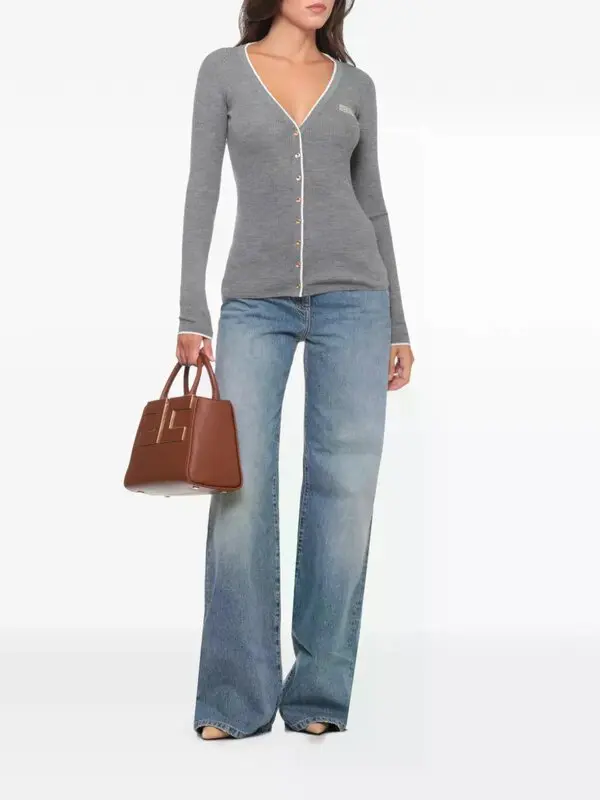 Elisabetta Franchi V-neck Logo-embroidered Cardigan