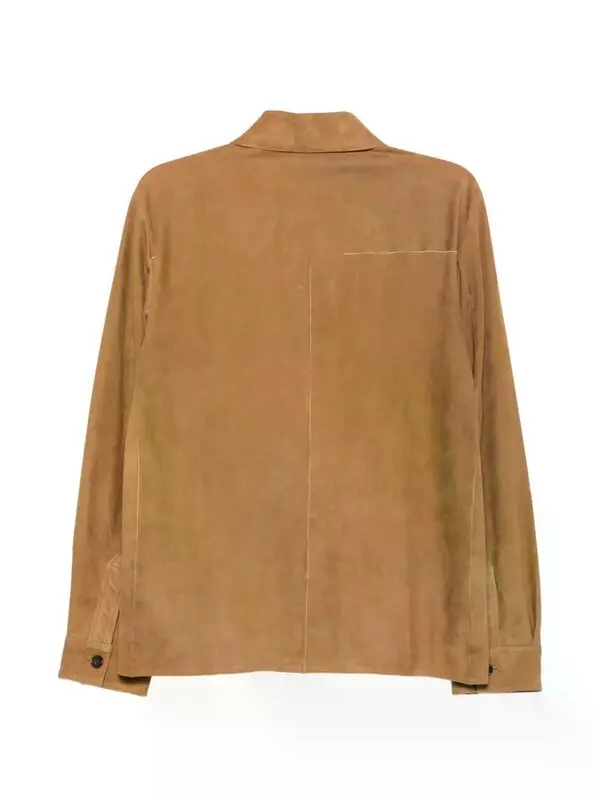 ARMA Lamb Suede Button-up Jacket - Brown
