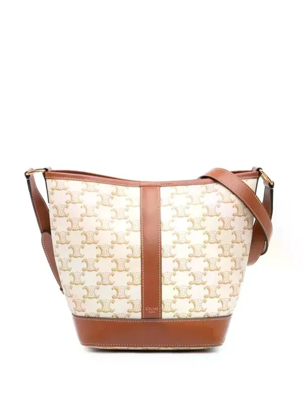 Celine 2023 Small Triomphe Coated Canvas Bucket Bag