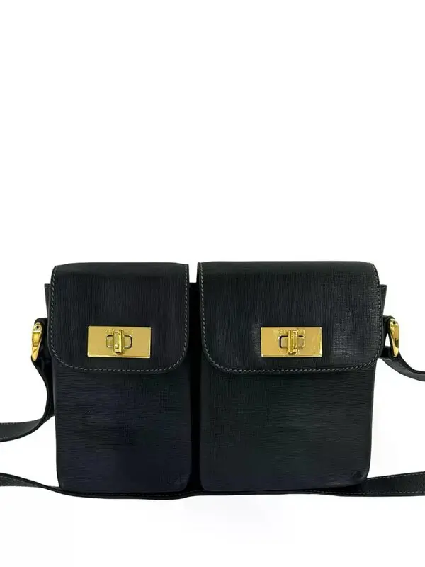 Gucci 20th Century Calfskin Turn Lock Crossbody Bag - Black