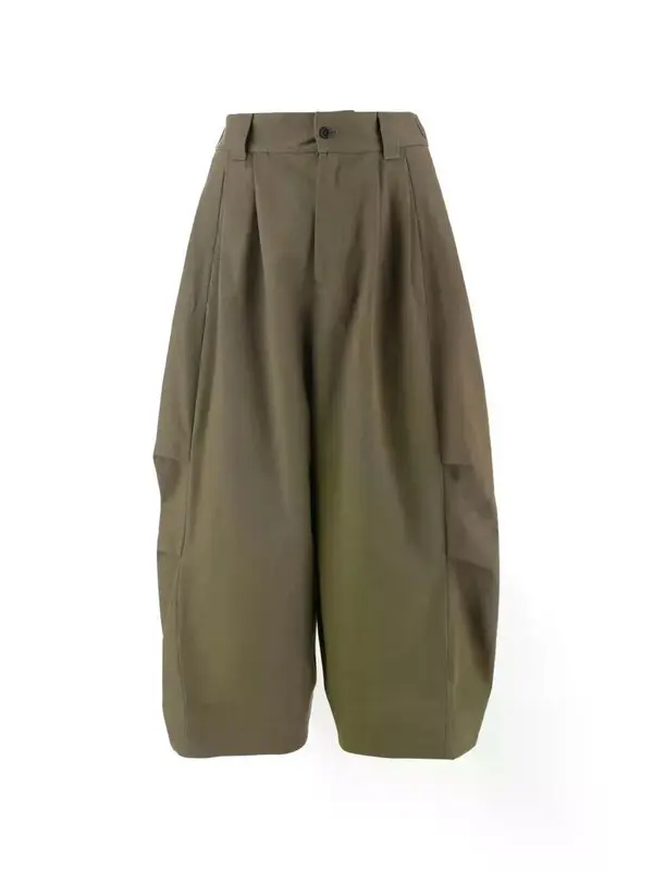 NICCOLO PASQUALETTI Pleated Wide-leg Trousers - Green