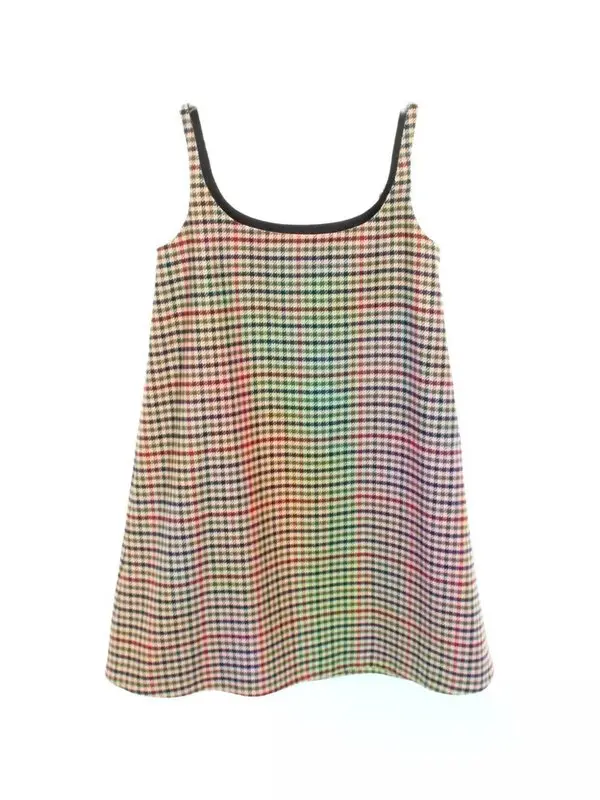 Prada 2010s Check-print Sleeveless Mini Dress