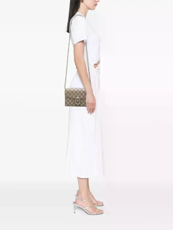 Gucci Gg Supreme Dionysus Wallet On Chain Crossbody Bag - Neutrals