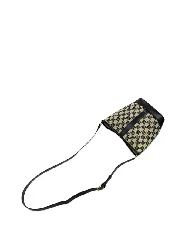 Celine 2021-2026 Small Triomphe Embroidered Canvas Bucket Bag