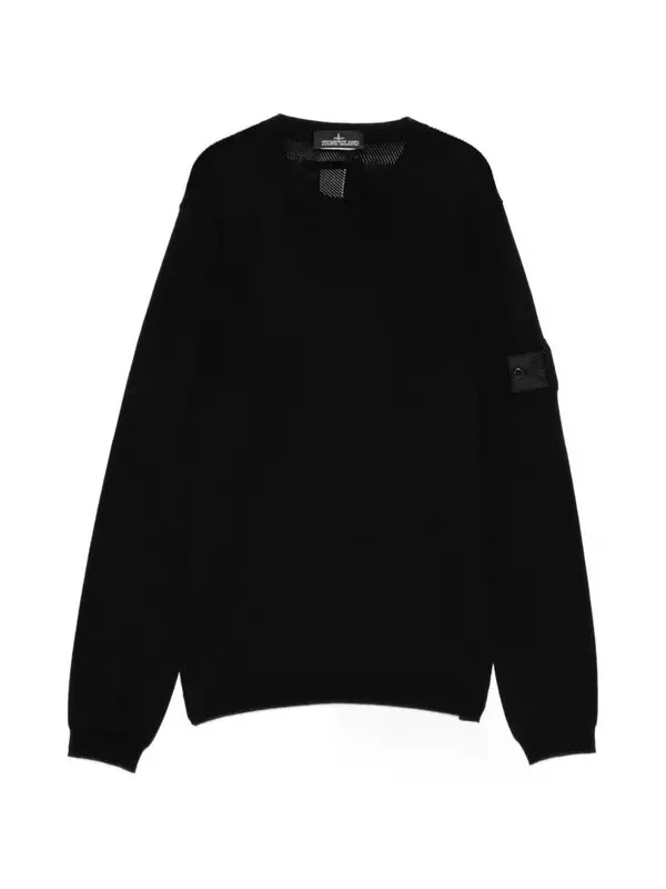 Stone Island Shadow Project Logo Patched Sweater - Black