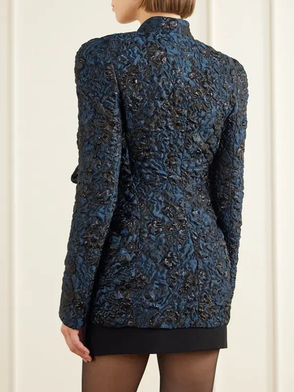 Balmain Knotted Floral-jacquard Jacket