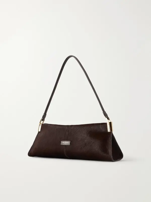 Balmain Pony-hair And Leather Shoulder Bag