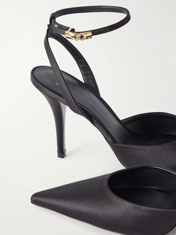 Balmain 100 Embellished Satin Pumps