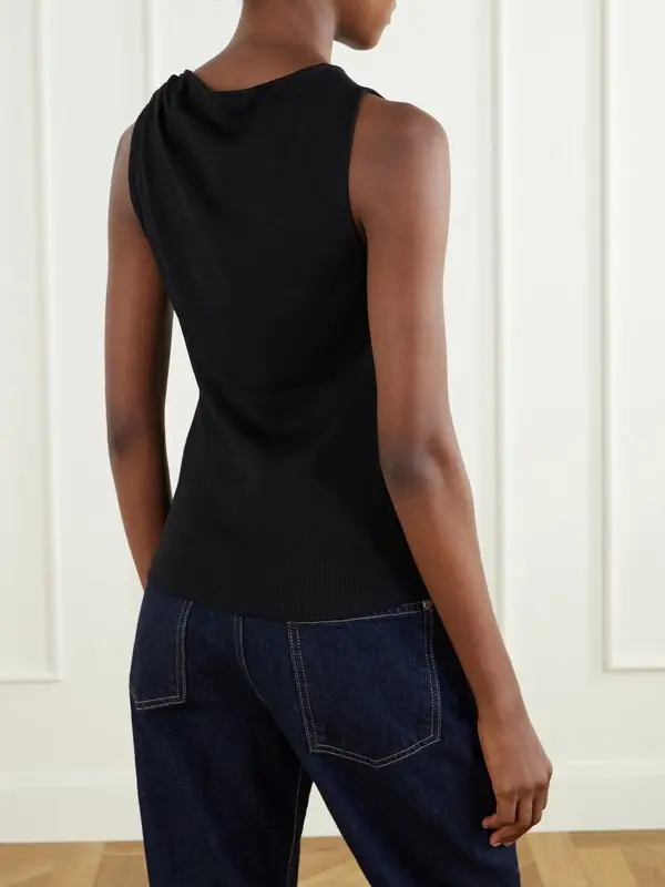 Veronica Beard Deylin Embellished Ribbed Stretch-cotton Tank