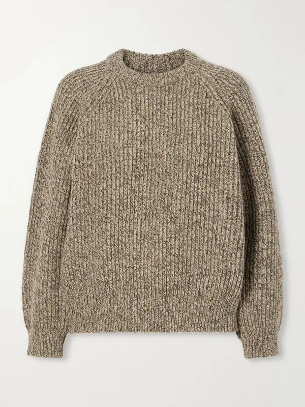 Daughter Ribbed Mélange Wool Sweater - Brown