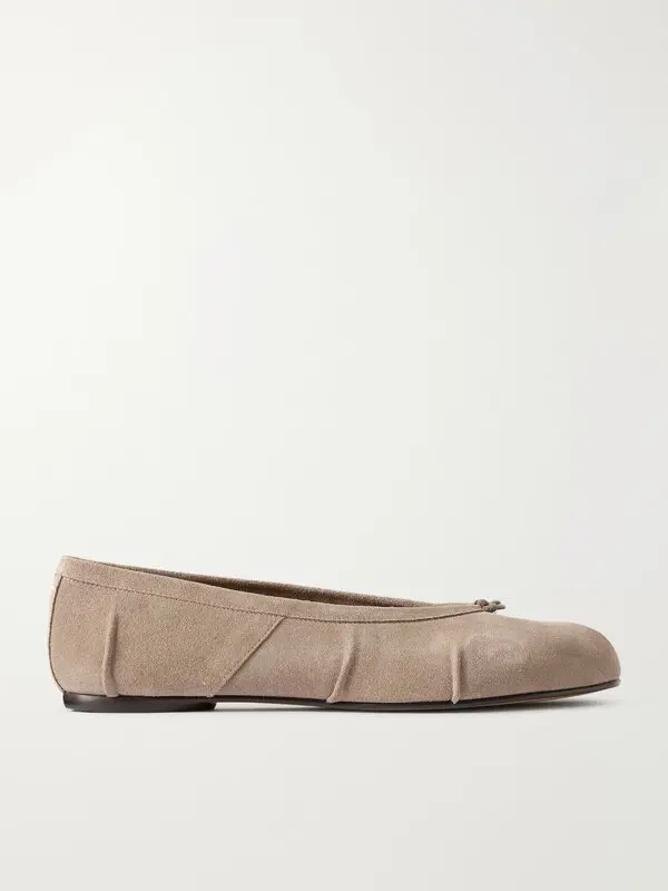 MAISON MARGIELA Tabi Split-toe Suede Ballet Flats - Neutrals
