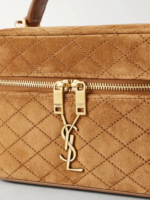 Saint Laurent Gaby Quilted Suede Shoulder Bag