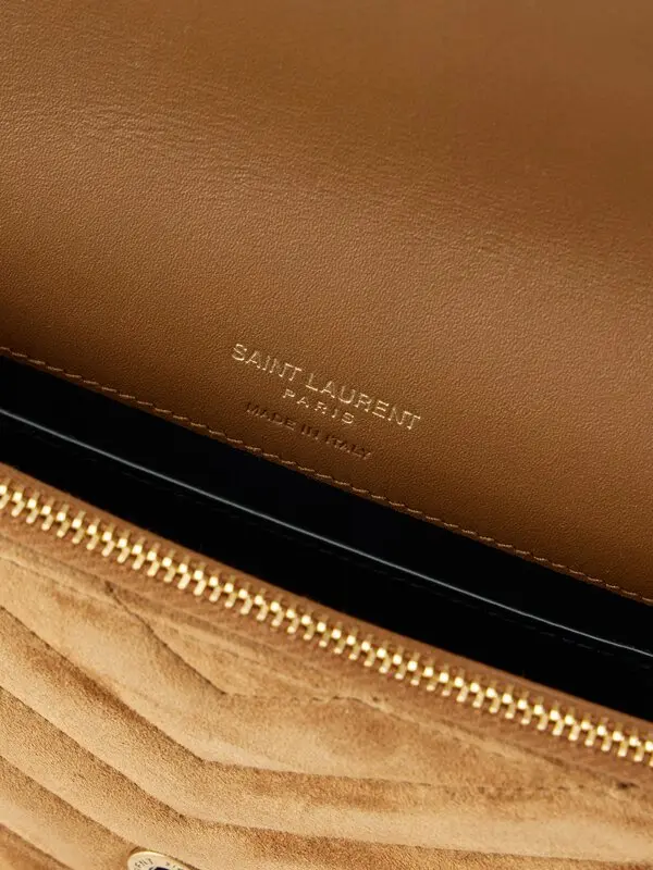 Saint Laurent Cassandre Envelope Matelassé Suede Chain Shoulder Bag