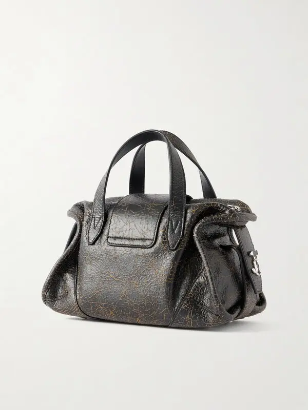 JIMMY CHOO Bar Filo Mini Crinkled Leather Tote