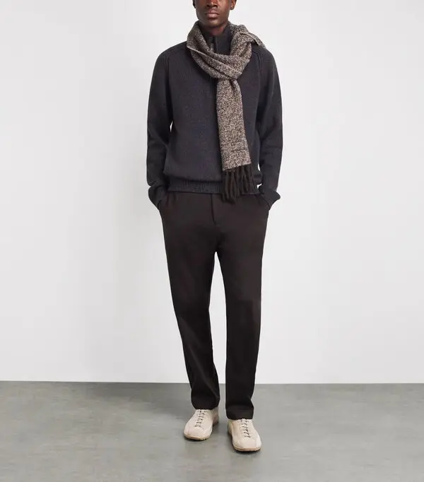 Sease Cashmere Mouliné Half-zip Sweater - Brown