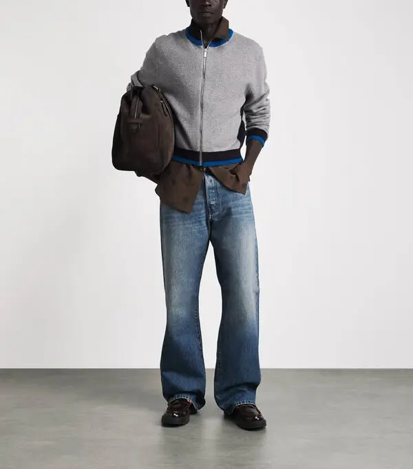 Dries Van Noten Straight Leg Jeans With Whiskering