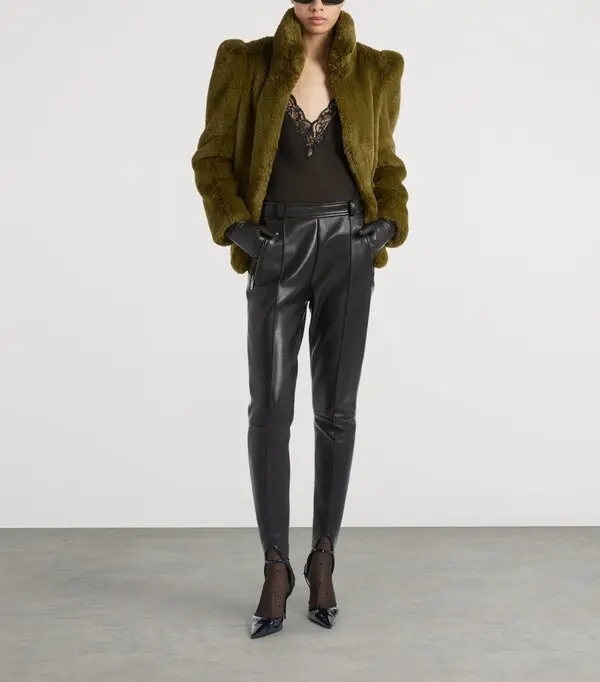 Balmain Lambskin Stirrup Trousers