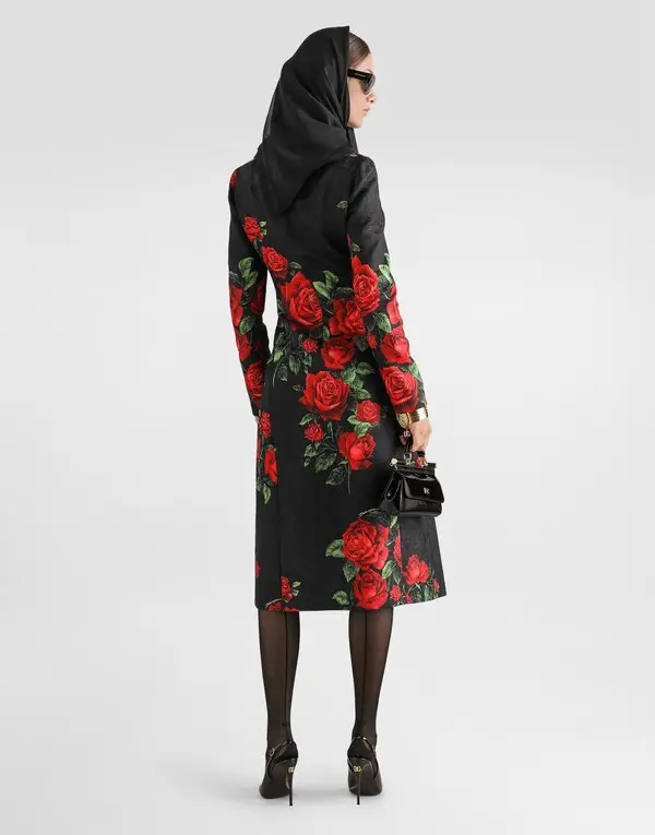 Dolce & Gabbana Rose-print Brocade Coat