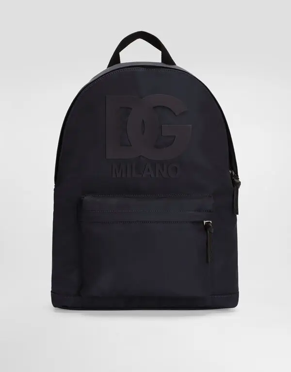 Dolce & Gabbana Nylon Backpack With Logo - Blue
